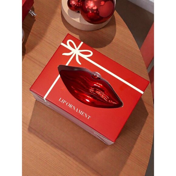 Holiday | Red Glass Lip Ornament Holiday Christmas Decoration Gift ...